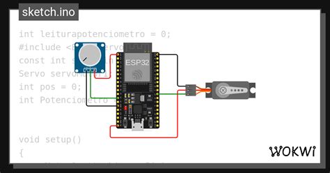 servo controlado por potenciometro wokwi esp32 stm32 arduino simulator