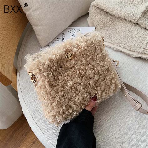 [bxx] Маленькая женская сумка через плечо из искусственного меха