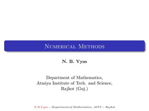 Numerical Methods 1 Pdf Physics Science