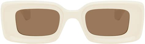 Loewe Off White Rectangular Sunglasses Ivorybrown Editorialist