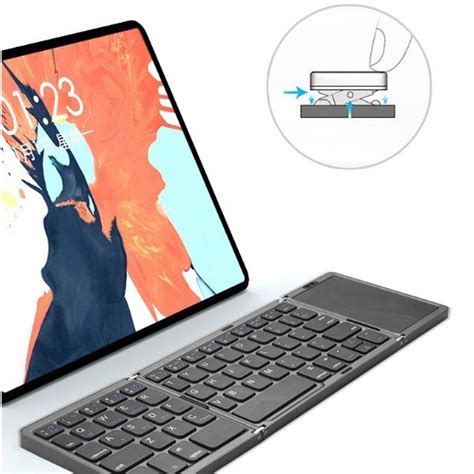 Jual Keyboard Lipat Bluetooth Wireless Versi Upgrade Keyboard Lipat Touch Pad Lebih Besar