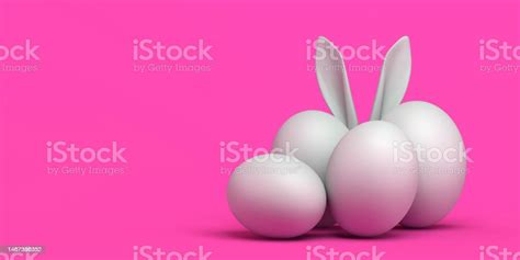 숨겨진 토끼 귀부활절 달걀 공간을 복사합니다 3d 일러스트레이션 개념에 대한 스톡 사진 및 기타 이미지 개념 개념과 주제 공휴일 Istock