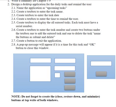 Design A Desktop Application For The Daily Tasks And Chegg