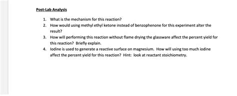 Solved Please I Need Help With The Post Lab Questions Chegg Com