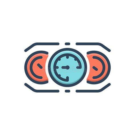 Color Illustration Icon For Gauge Indicator And Speed Stock Vector