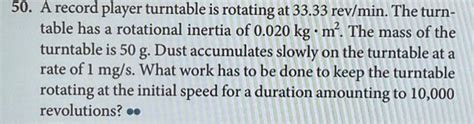 Solved 50 A Record Player Turntable Is Rotating At