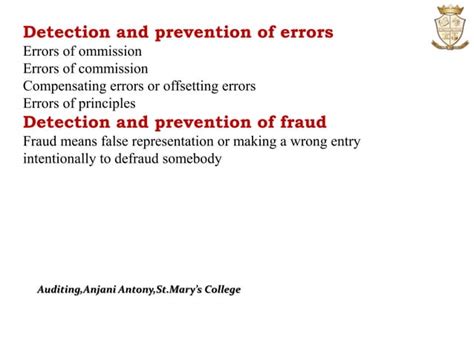 Auditing Introduction And Objectives PPTX Business Accounting Finance Business