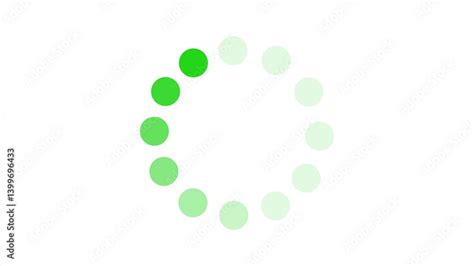 Green Dots Spinning Animation Loading And Buffering Icon Animation Looped Loading Circle
