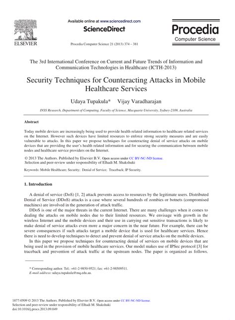pdf security techniques for counteracting attacks in mobile healthcare services