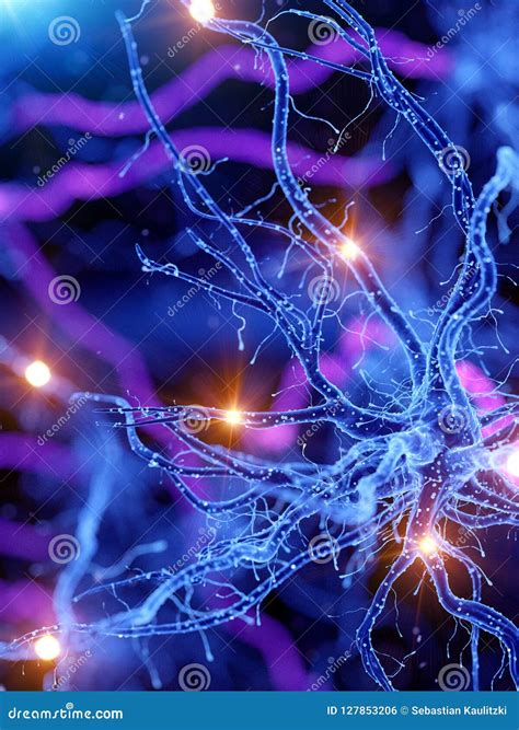 An Active Human Nerve Cell Stock Illustration Illustration Of Cell 127853206