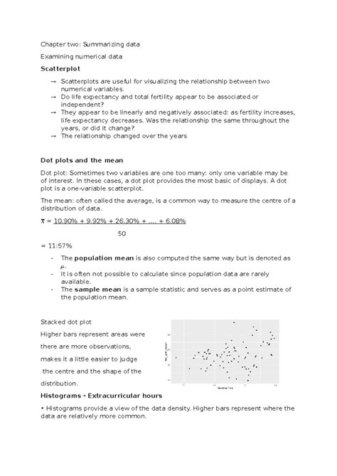 Bme Chap 2 Summary Biometry Chapter Two Summarizing Data Examining Numerical Data