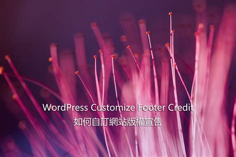 Wordpress Customize Footer Credit 如何自訂網站版權宣告 麥克斯與沃普雷司