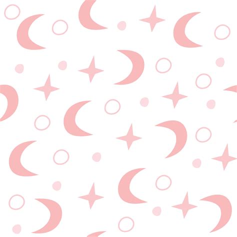 Patrón De Niña Rosa Con Lunas Y Estrellas Para Textiles Y Tipografía 16749065 Vector En Vecteezy