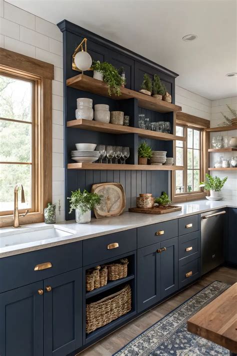 Navy Blue Kitchen Cabinet Images