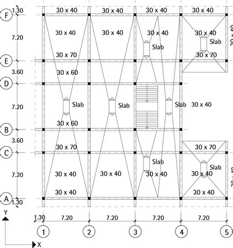 7 Structural Plan At First Storey Of One Unit Of RMC Babe In Metres Download Scientific