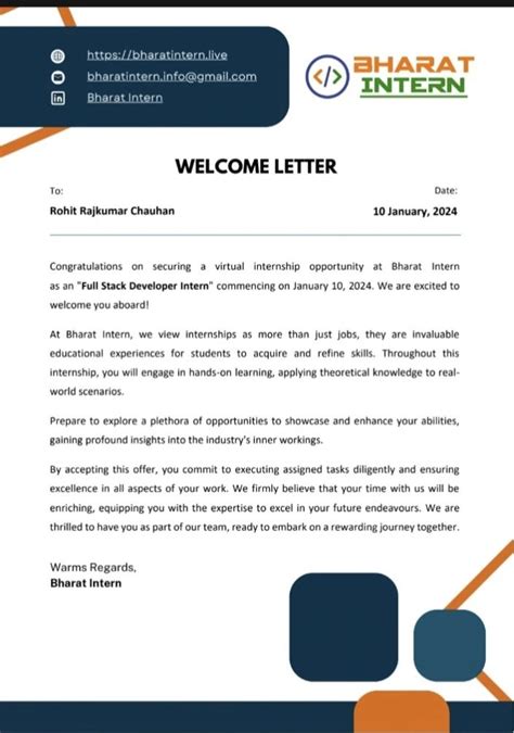 Rohit Chauhan On Linkedin Fullstackdeveloper Internship