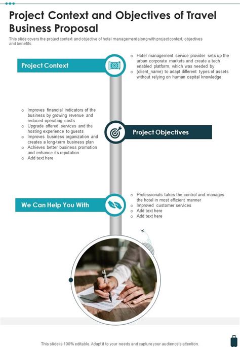 Project Context And Objectives Of Travel Business Proposal One Pager