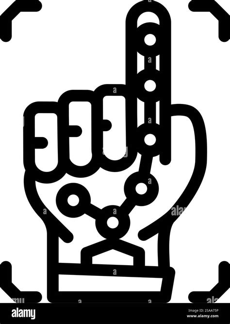 Password Biometrics Integration Line Icon Vector Password Biometrics Integration Sign Isolated