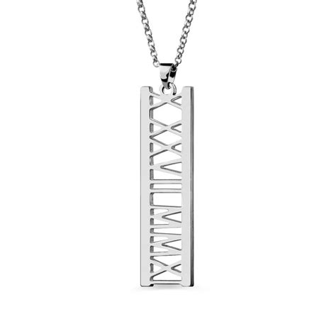 Roman Numerals Special Date Necklace Sterling Silver Sterling Silver