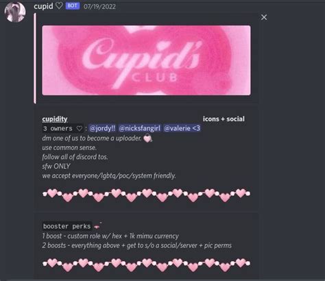 The Cupid S Club Homepage Is Displayed In Pink And Black With Hearts On It