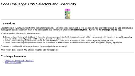 Code Challenge Css Selectors And Specificity