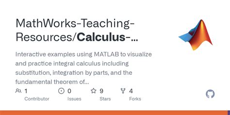github mathworks teaching resources calculus integrals interactive examples using matlab to