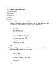 CH CIS Week GE Logic Drills CIS UNIT Graded Exercise Logic Drills What Are My