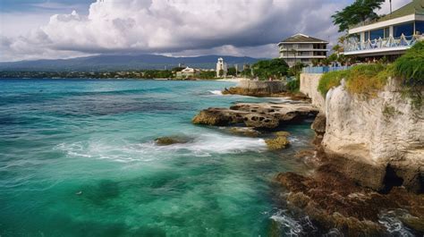 Rocky Coastline And Beach On The Coast Of Jamaica Background Picture