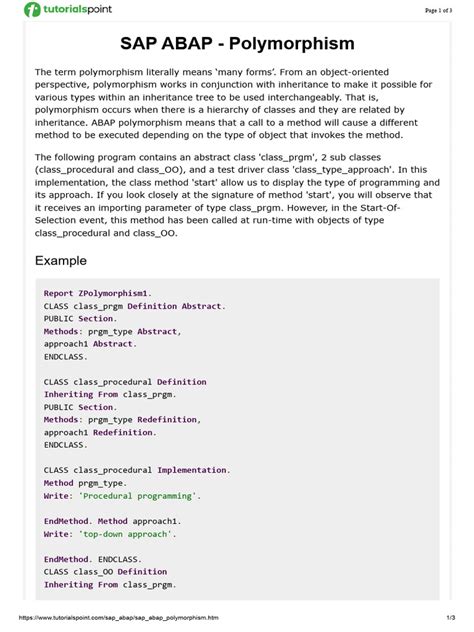 37 Sap Abap Polymorphism Pdf Method Computer Programming