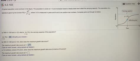 Solved 4 2 103 A Typical Population Curve Is Shown In The