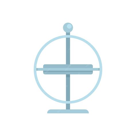 Premium Vector Physics Gyroscope Icon Flat Vector Momentum Accelerometer Smart Gravity Sensor