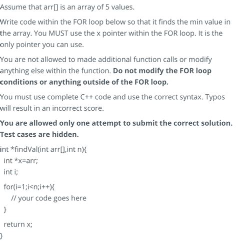 Solved Assume That Arr Is An Array Of Values Write Code Chegg Com