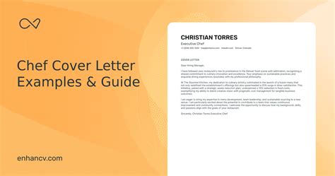 9 Professional Chef Cover Letter Examples And Template For 2026 Enhancv