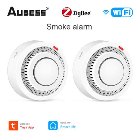 Tuya Zigbee 와이파이 연기 감지기 연기 경보 센서 홈 어시스턴트 스마트 홈 스마트 라이프 앱 보안 보호 기능 80db 화재 방지