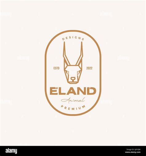 Head Eland Line Badge Logo Stock Vector Image And Art Alamy
