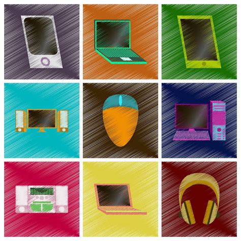 어셈블리 플랫 음영 스타일 아이콘 가제트 벡터 Eps Ai Uidownload