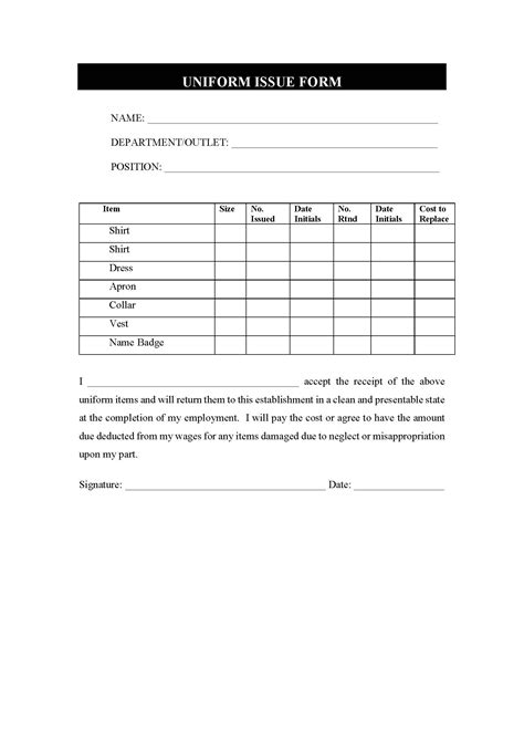 Uniform Agreement Template