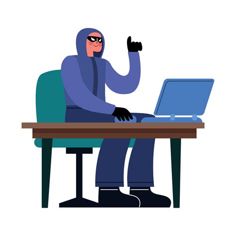 Hacker Using Laptop 10463413 Vector Art At Vecteezy