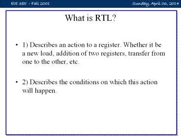 Ppt What Is Rtl Powerpoint Presentation Free To View Id A Zdc Z