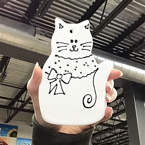 Hand Detailed Pretty Kitty Ornament Casey K Creations