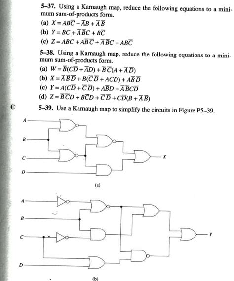 Solved 5 37 Using A Karnaugh Map Reduce The Following Equations To A