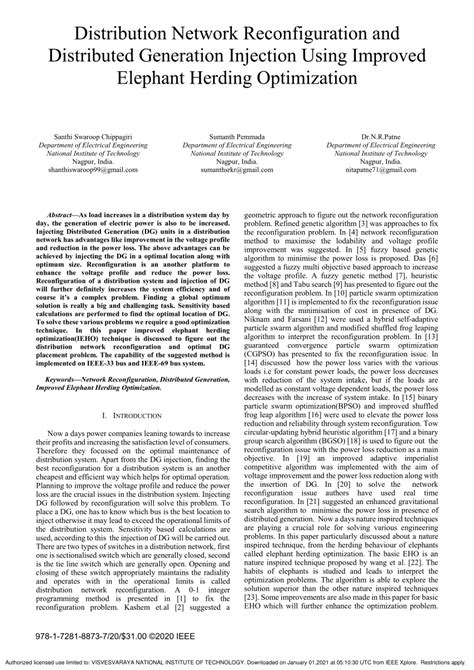 Pdf Distribution Network Reconfiguration And Distributed Generation Injection Using Improved