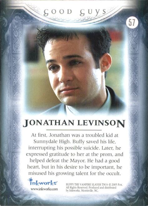 2005 Inkworks Buffy The Vampire Slayer Men Of Sunnydale 57 Jonathan