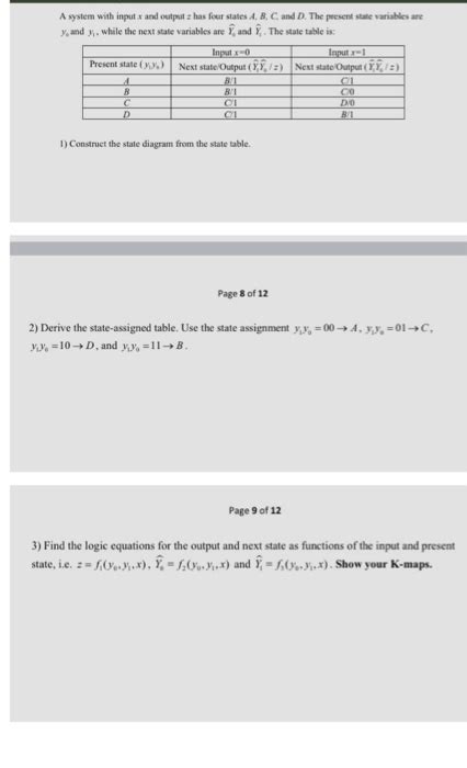 Solved A System With Input X And Output Has Four States A