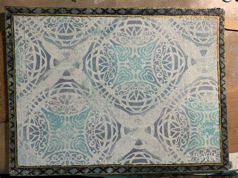 StencilGirl Talk Upcycled Stenciled Cork Board With A Cold Wax Finish And Brimfield