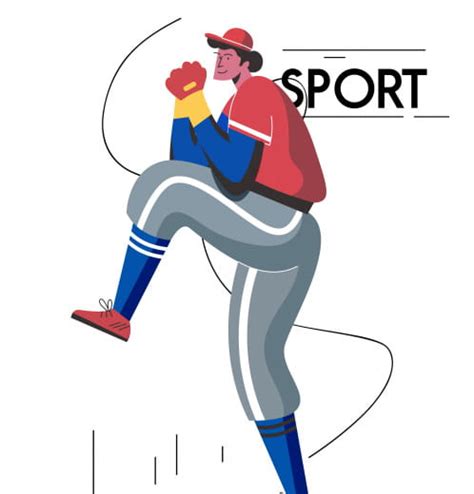 야구 선수 아이콘 모션 스케치 만화 캐릭터 Eps Ai Uidownload