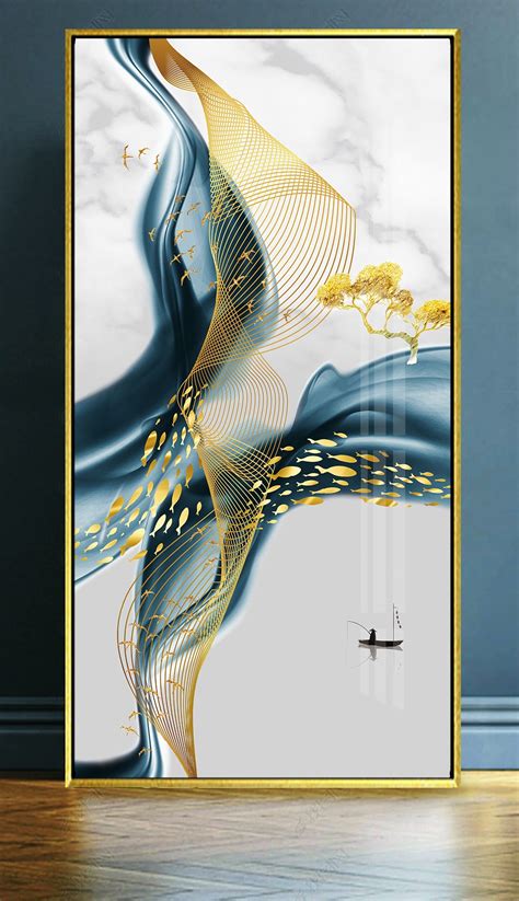 Illustration Print Canvas Silver And Gold Wall Art Minimalist Artwork