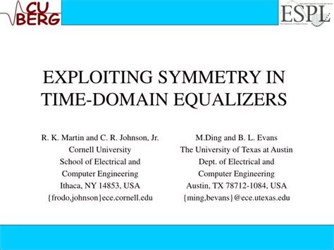 Ppt Exploiting Symmetry In Time Domain Equalizers Powerpoint
