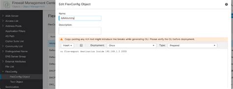 Remove Or Modify NetFlow Configuration Using Flexconfig Cisco