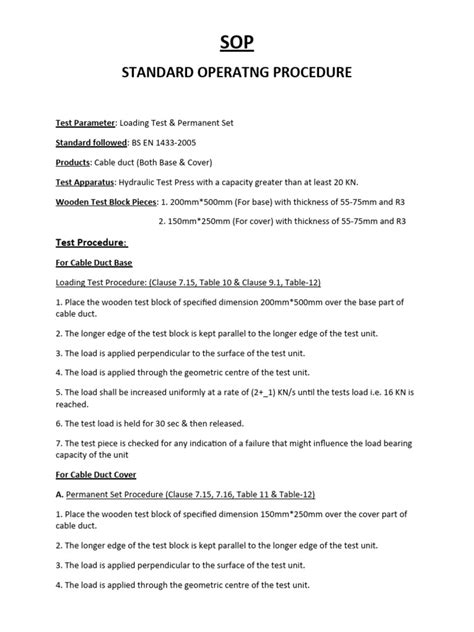 Sop As Per Din En 1433 2005 Pdf